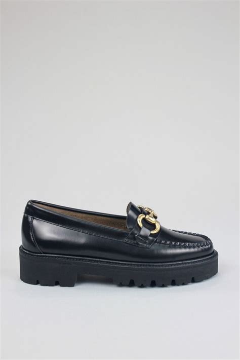G H Bass Lianna Bit Super Lug Loafer Black Footloose Shoes