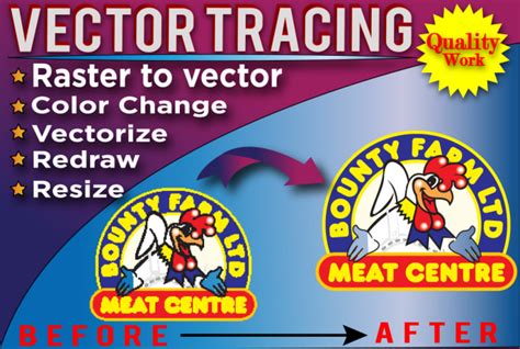 do vector trace edit remake modify recreate logo to vector by