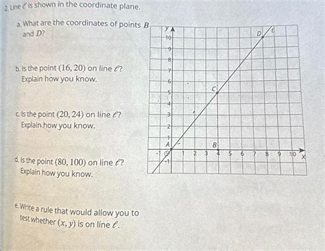 Solved Line L Is Shown In The Coordinate Plane A What Are Chegg