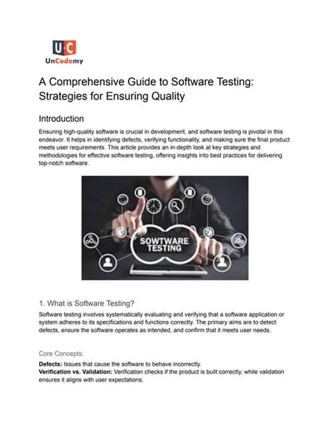 A Comprehensive Guide To Software Testing Strategies For Ensuring Quality Pdf