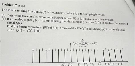 Solved Problem 2 6 ﻿pts The Ideal Sampling Function δtt