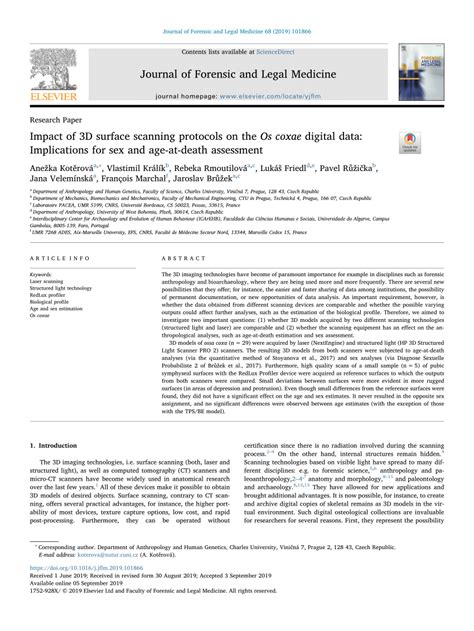 Pdf Impact Of 3d Surface Scanning Protocols On The Os Coxae Digital