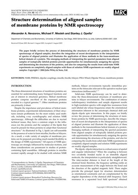 Pdf Structure Determination Of Aligned Samples Of Membrane Proteins