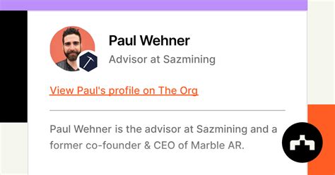 Paul Wehner Advisor At Sazmining The Org
