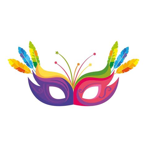 Mask Carnival With Feathers Isolated Icon Vector Art At Vecteezy