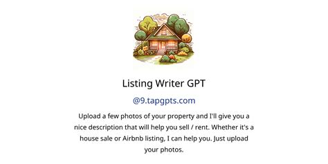 listing writer gpt gpts features and functions examples and prompts