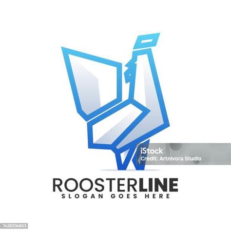 벡터 일러스트 레이 션 수탉 그라디언트 라인 아트 스타일 가금류에 대한 스톡 벡터 아트 및 기타 이미지 가금류 가축 개념