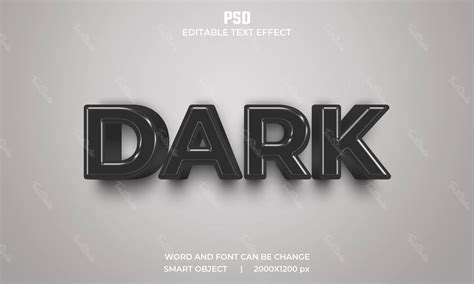 Efecto De Texto 3d Oscuro Archivo Psd Photoshop Premium
