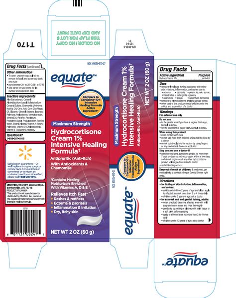 NDC 49035 973 Equate Hydrocortisone Intensive Healing Formula Cream Topical