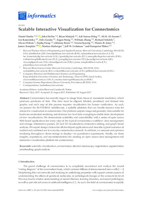 Pdf Scalable Interactive Visualization For Connectomics Daniel