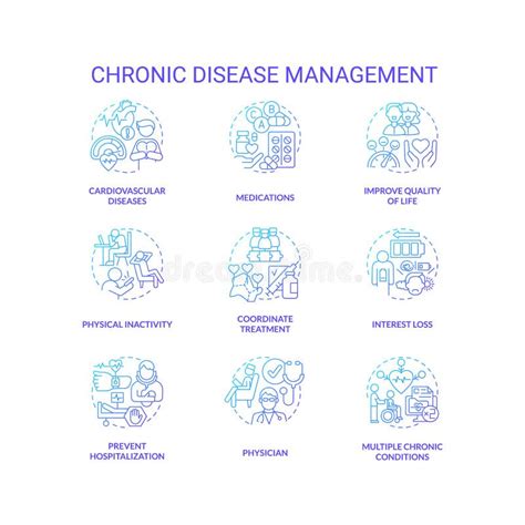 Chronic Disease Rgb Color Icons Set Stock Vector Illustration Of Flat