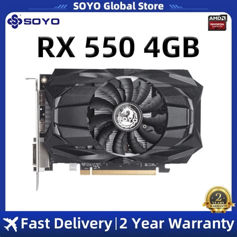 SOYO Completo Novo RX 550 4G AMD GPU Radeon GPU GDDR5 14NM Computador