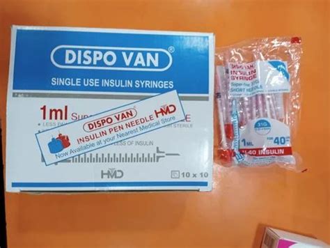 Polypropylene Pen Type 1 Ml Dispo Van Insulin Syringe Box At Best
