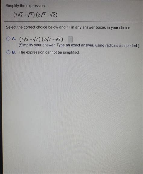 Solved Simplify The Expression V Select The Chegg