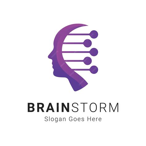 브레인 테크 로고 디자인 현대 인공지능 브레인 테크 로고 프리미엄 벡터