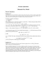 Practice Binomial Tree Extended Practice Questions Binomial Tree Model Practice Questions
