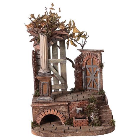 Roman Temple With Fountain X X Cm Neapolitan Nativity Cm Online Sales On