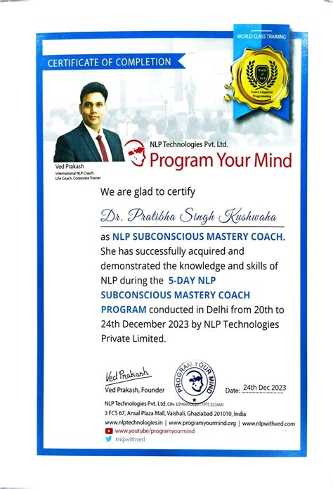 Advocate Dr Pratibha Kushwaha On Linkedin Nlp Subconscious Mastery Coach