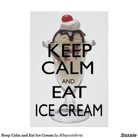 An Ice Cream Sundae With A Cherry On Top And The Words Keep Calm And