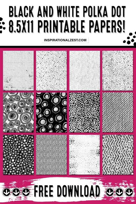 Free Printable Pattern Paper Black And White Polka Dot Polka Dot