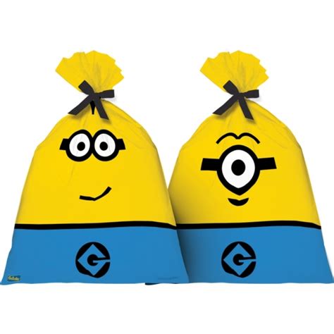 Sacola Plástica Minions 8 Un Festcolor Romafele Embalagens E Festas