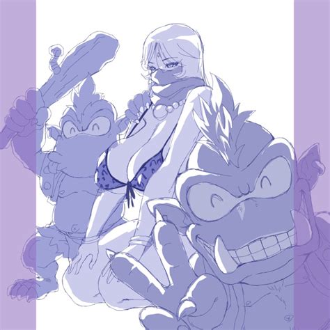 Goburimon Sanzomon Digimon 1girl 2boys Alternate Costume Breasts