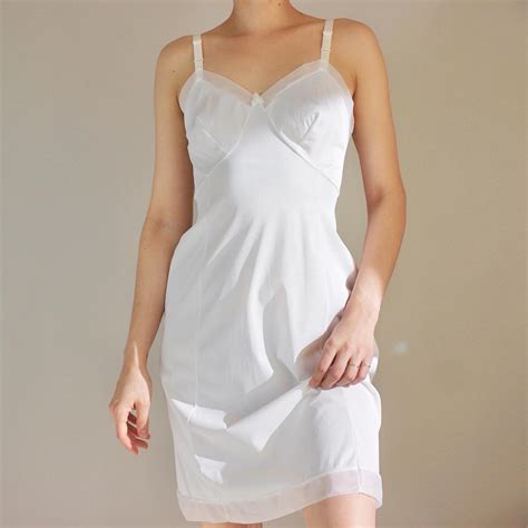 Vintage Sears Full Slip Dress White Cami Chemise Nwt Deadstock Etsy