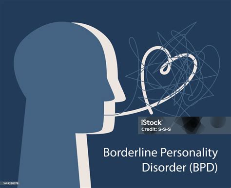 Bpd 개념입니다 경계 성 인격 장애를 가진 사람의 머리의 간단한 아이콘입니다 정서적 스윙 분열된 성격 양극성 장애 보더라인 바
