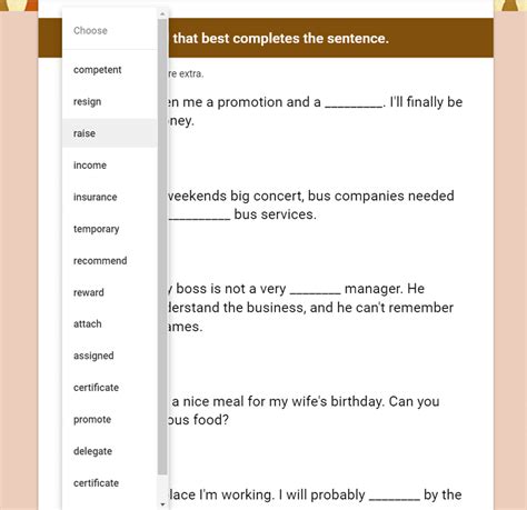 Example Of A Google Form S Test With Drop Down Choices Download Scientific Diagram