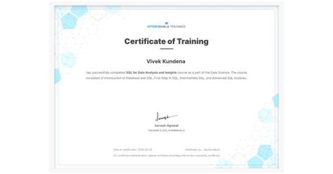 Successfully Completed The Sql For Data Analysis And Insights Training
