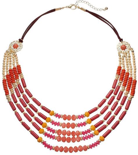 Pink Beaded Swag Statement Necklace Beaded Necklace Statement Necklace