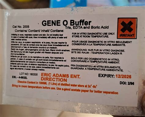 Tris Buffer Salt Sachet