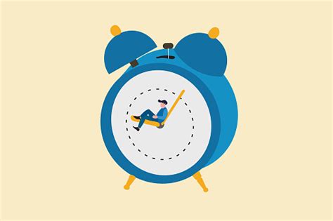 사업가는 시계를 달리는 시간을 즐긴다 효율성의 개념 시간 낭비 및 낮은 생산성 감정에 대한 스톡 벡터 아트 및 기타 이미지 감정 개선 게으름 Istock