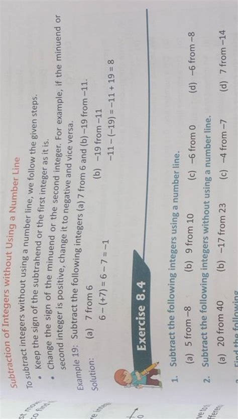 Subtraction Of Integers Without Using A Number Lineto Subtract Integers