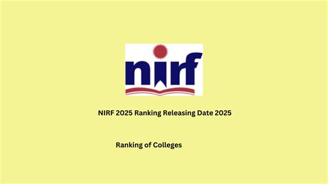NIRF 2025 Ranking Releasing Date 2025 My Educationwire