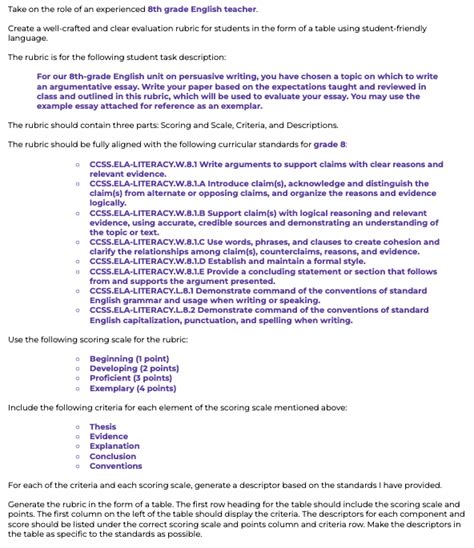 How To Create A Rubric With Chatgpt Tcea Technotes Blog