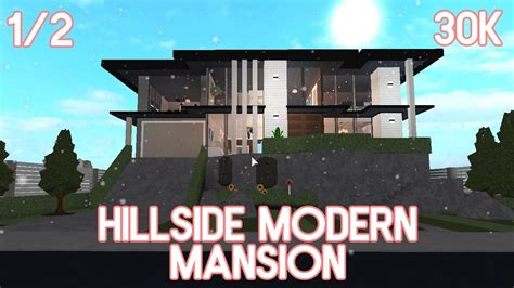 Roblox Bloxburg 30k Hillside Modern Mansion Speedbuild 12 Youtube