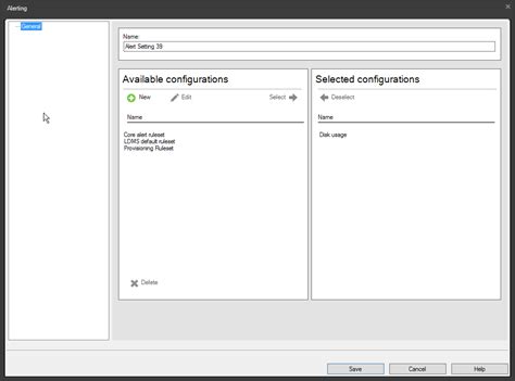 Example Configuring An Alert Ruleset For Disk Space Problems