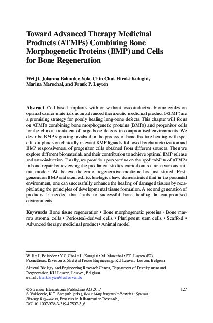 Pdf Toward Advanced Therapy Medicinal Products Atmps Combining Bone