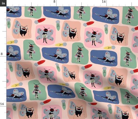 Christmas Cryptids Mothman Small Fabric Spoonflower