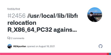 usr local lib libfmt a format cc o relocation r x86 64 pc32 against