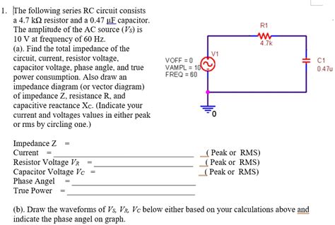 Solved Find The Total Impedance Of The Circuit Current Resistor