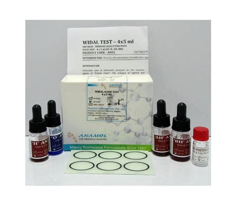 Widal Slide Test Kit Buy Widal Test Kit 4x5 Ml Per Pack Widal Slide Test Slide And Tube Method