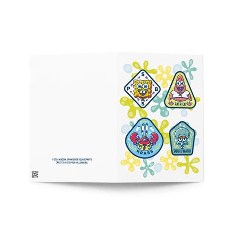 Spongebob Squarepants Camping Badge Greeting Card Paramount Shop