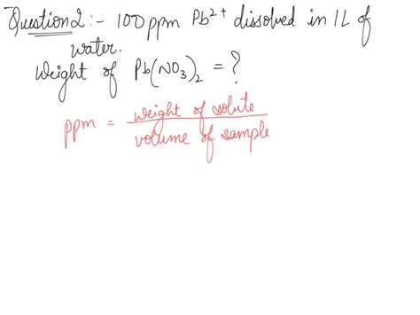Solved Determine The Molar Concentration Of A 1 00 Ppm Li Solution Li Aw 6 9417 Assume