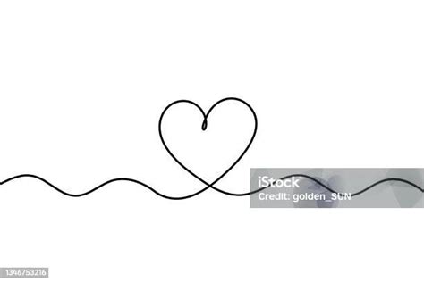 백면으로 흰색에 연속 선 그리기로 추상적 인 마음 연속성에 대한 스톡 벡터 아트 및 기타 이미지 연속성 하트 모양 기하 도형 Istock