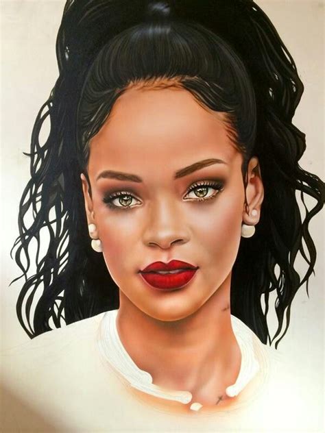 Rihanna Rosto De Mulher Desenho De Retrato Rosto
