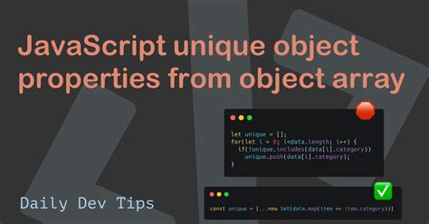 JavaScript Unique Object Properties From Object Array