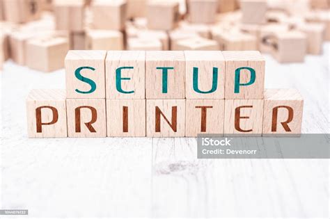 흰색 테이블에 나무 블록에 의해 형성 된 단어 설치 프린터 0명에 대한 스톡 사진 및 기타 이미지 0명 개념 고객 Istock