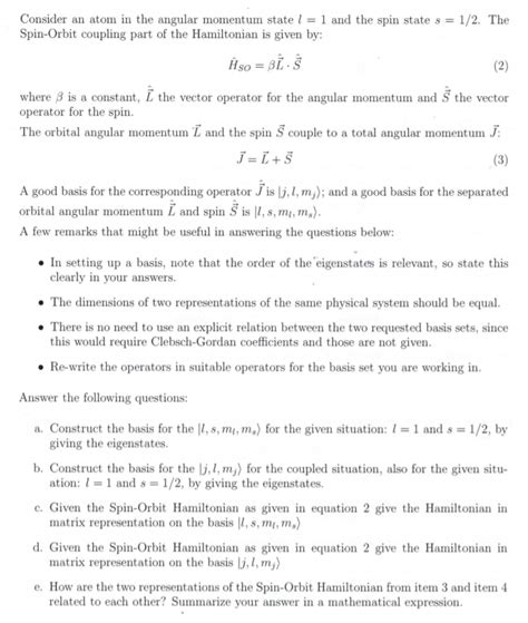 Solved Consider An Atom In The Angular Momentum State Chegg